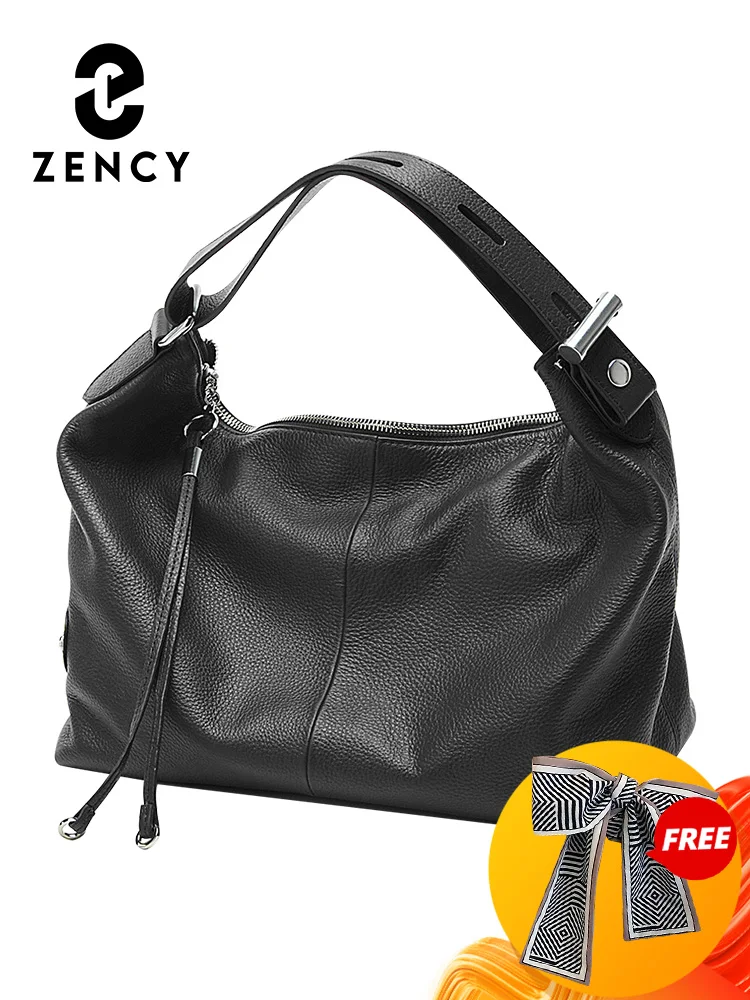 Zency-100-Genuine-Leather-Women-Hobo-Bag-Fashion-Lady-Tassel-Shoulder-Bags-Classic-Travel ...
