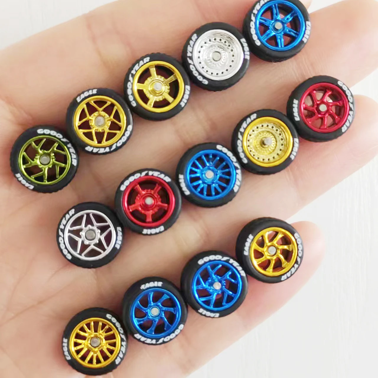 1Set-1-64-Alloy-Car-Wheels-w-Removable-Rubber-Tires-11mm-Rim-MSCP ...