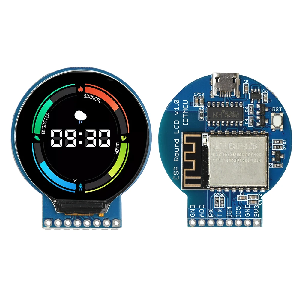 ESP8266 ESP-12S Development Board 1.28 Inch TFT LCD Display Module ...