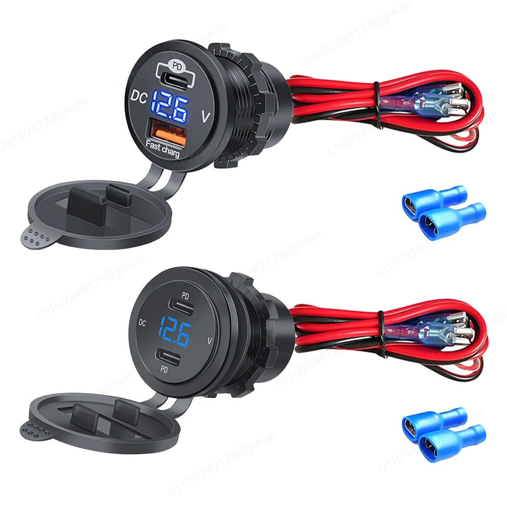 12V USB Power Outlet Charger Port 30W PD USB-C & 3.1A Fast Car Charger ...