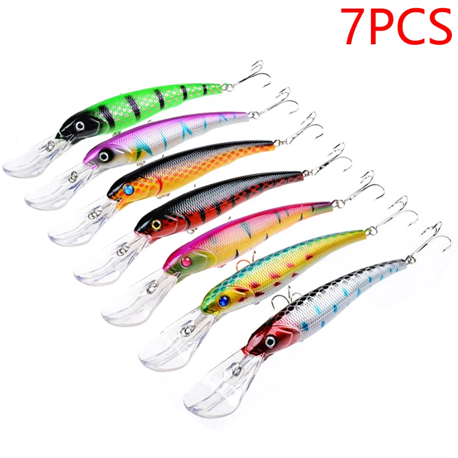 7PCS Big Hard Bait Artificial Wobblers For Fish Trolling Carp Pike ...