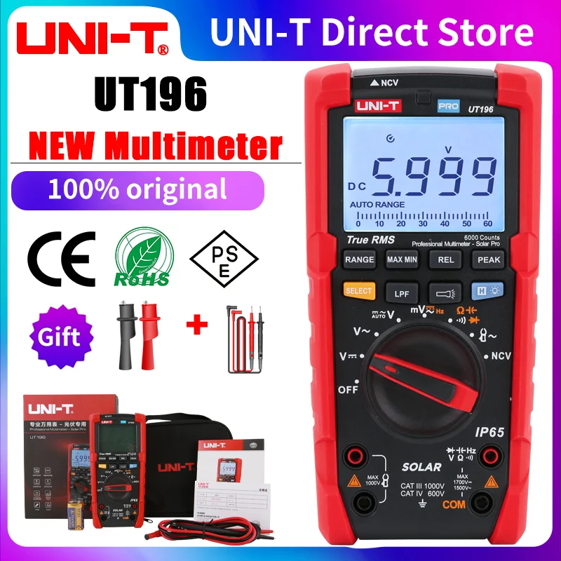 UNI-T UT196 Professional Digital Multimeter 1700V DC Voltage Tester ...