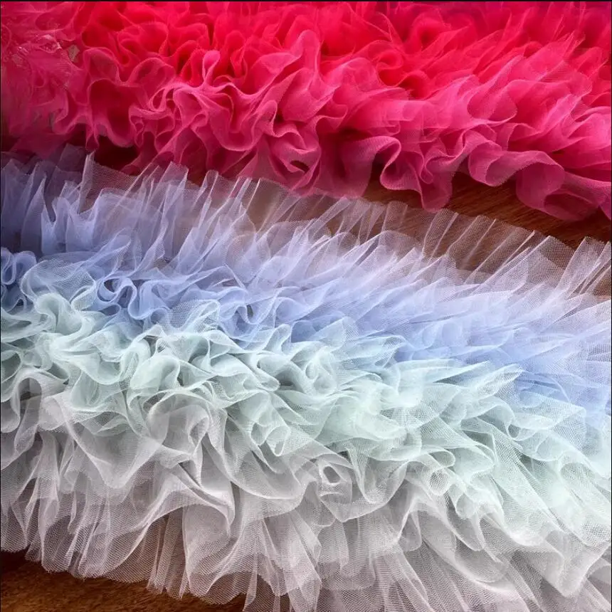 1Meter-lot-17cm-wide-Baby-Puff-Skirt-Fabric-3D-Mesh-Pleated-Clothing ...