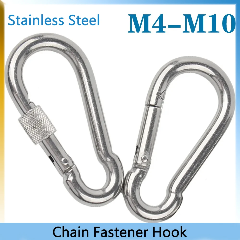 M4-M6-M8-M10-316-Stainless-Steel-Spring-Snap-Carabiner-Quick-Link-Lock ...
