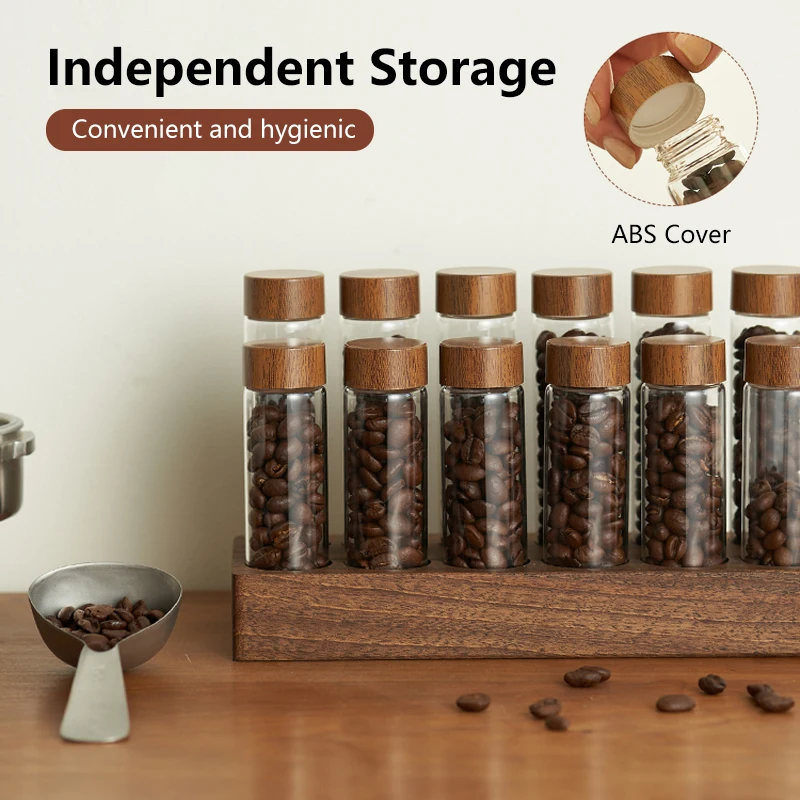 Coffee-Bean-Can-Storage-Container-Glass-Display-Rack-Coffee-Beans ...