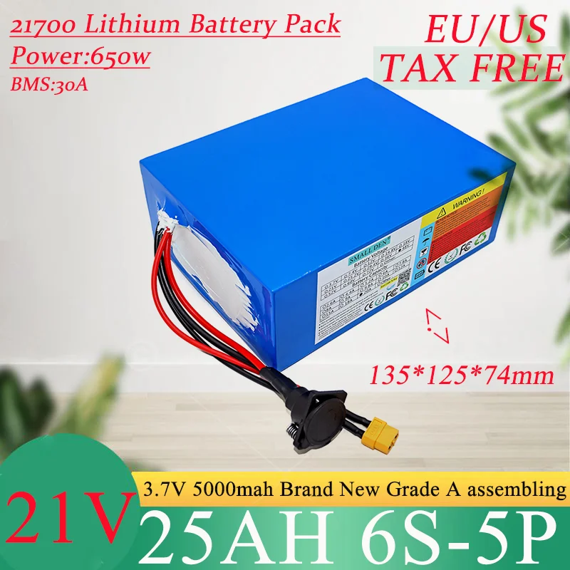 new-21V-25Ah-21700-Lithium-Battery-Pack-A-level-Battery-Cells-Long ...