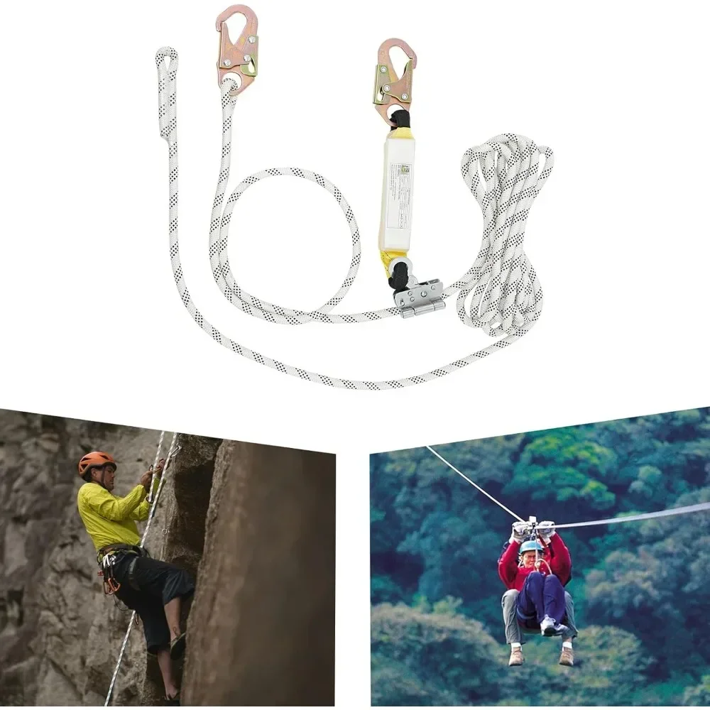 25ft Fall Protection Rope Vertical Lifeline Assembly Fall Arrest ...