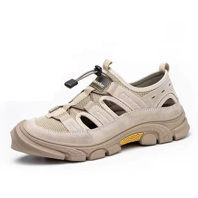 mens casual steel toe covers working shoes summer safety shoe worker ...