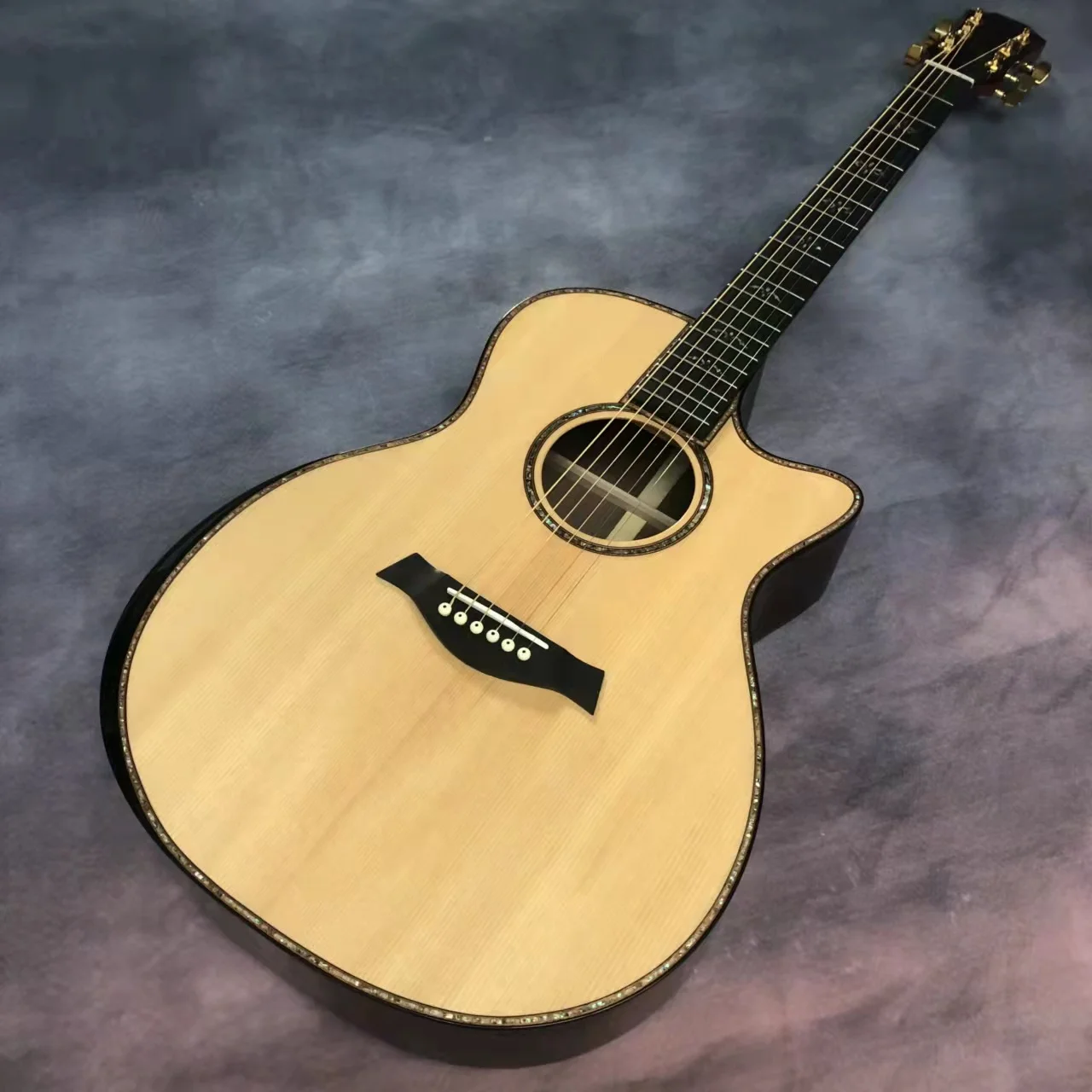 2023 41 “GA 914 series solid wood profile black finger acoustic guitar ...