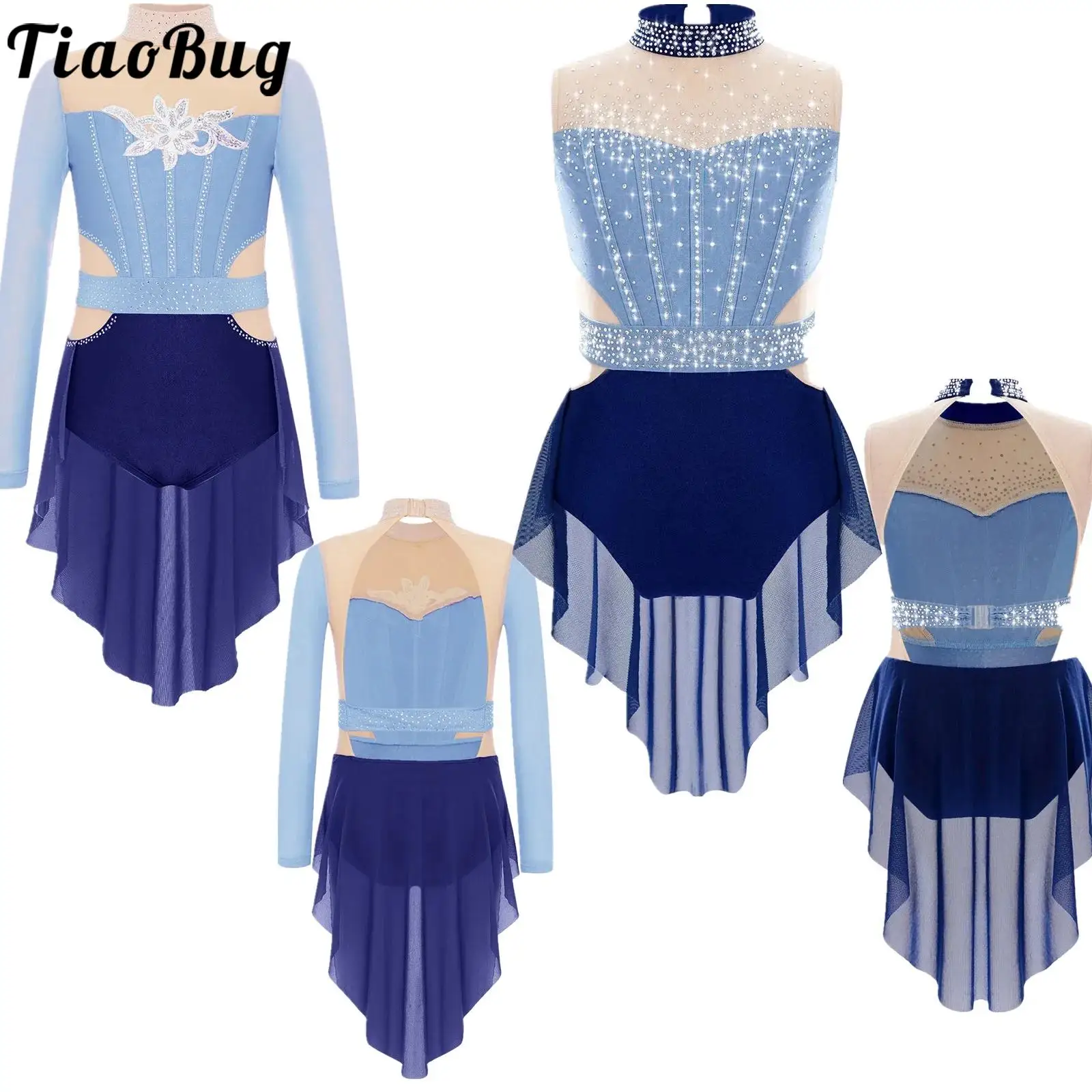Body de gymnastique pour filles, patinage artistique, manches longues ...