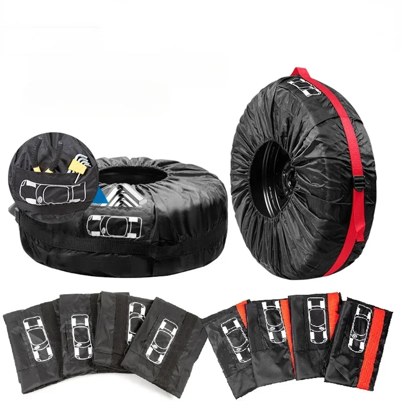 1PCS Car Spare Tire Cover Case Polyester Auto Wheel Tire Storage Bags ...