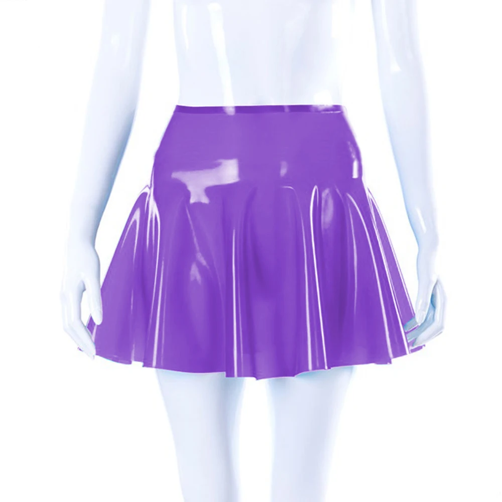 Lady Fashion High Waist Short Skirt Summer Dancing Party Wet Look Pvc