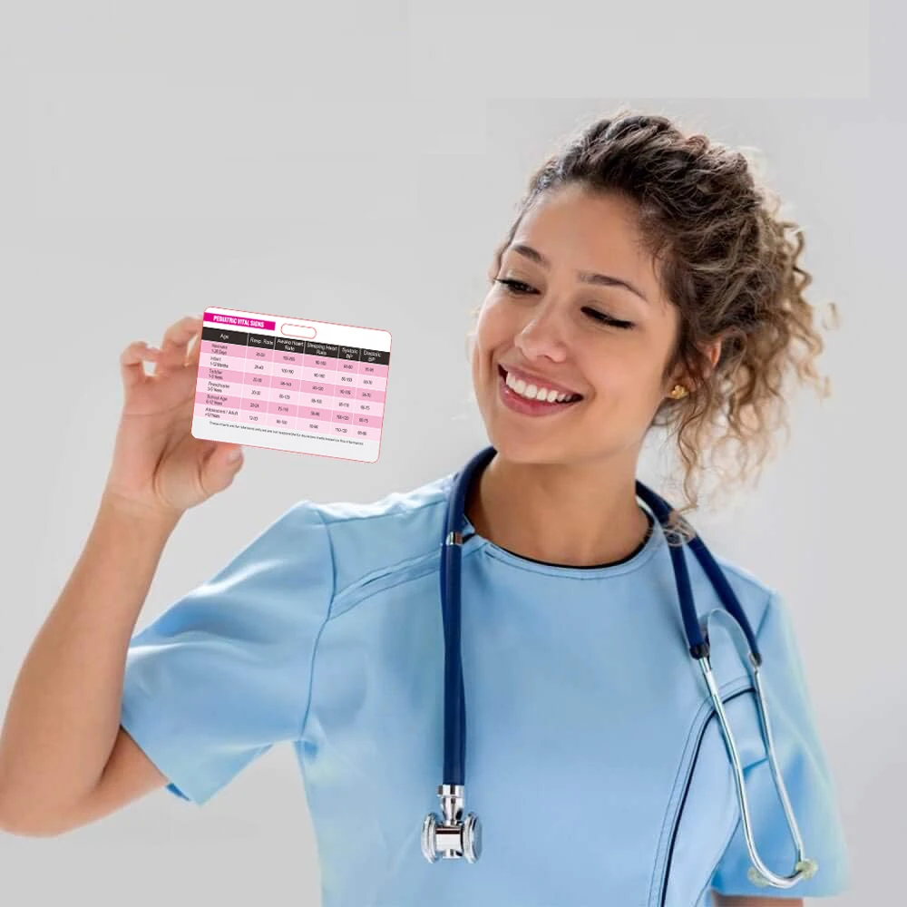 Pediatric Vital Signs Horizontal Badge Card for Pediatric Nurses ...