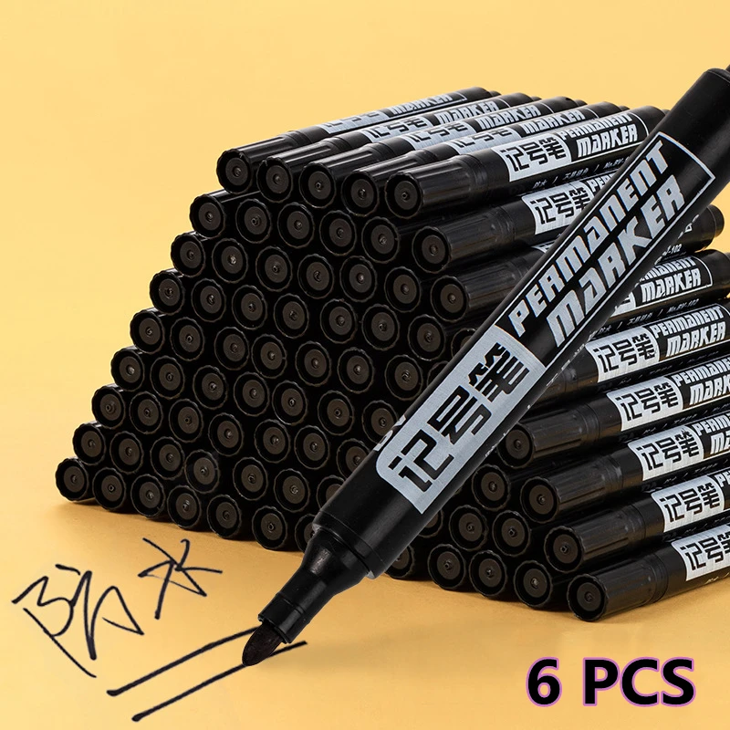 6Pcs-Set-Permanent-Marker-Pen-Fine-Point-Waterproof-Ink-Thin-Nib-Crude ...