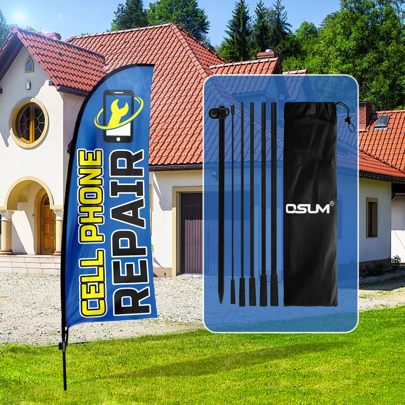 FSFLAG-Cell-Phone-Repair-Feather-Flag-7FT-Cell-Phone-Repair-Advertising ...