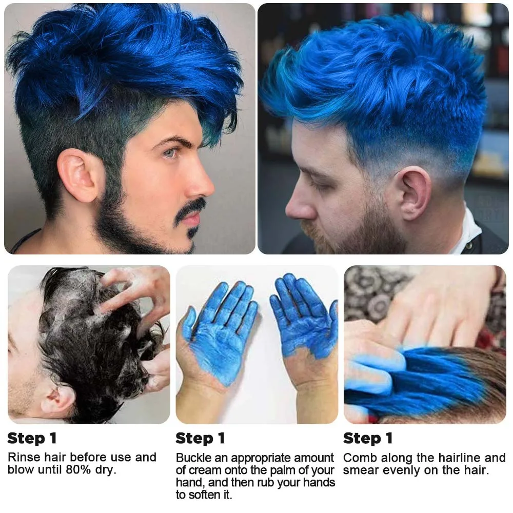 White Blue Hair Men