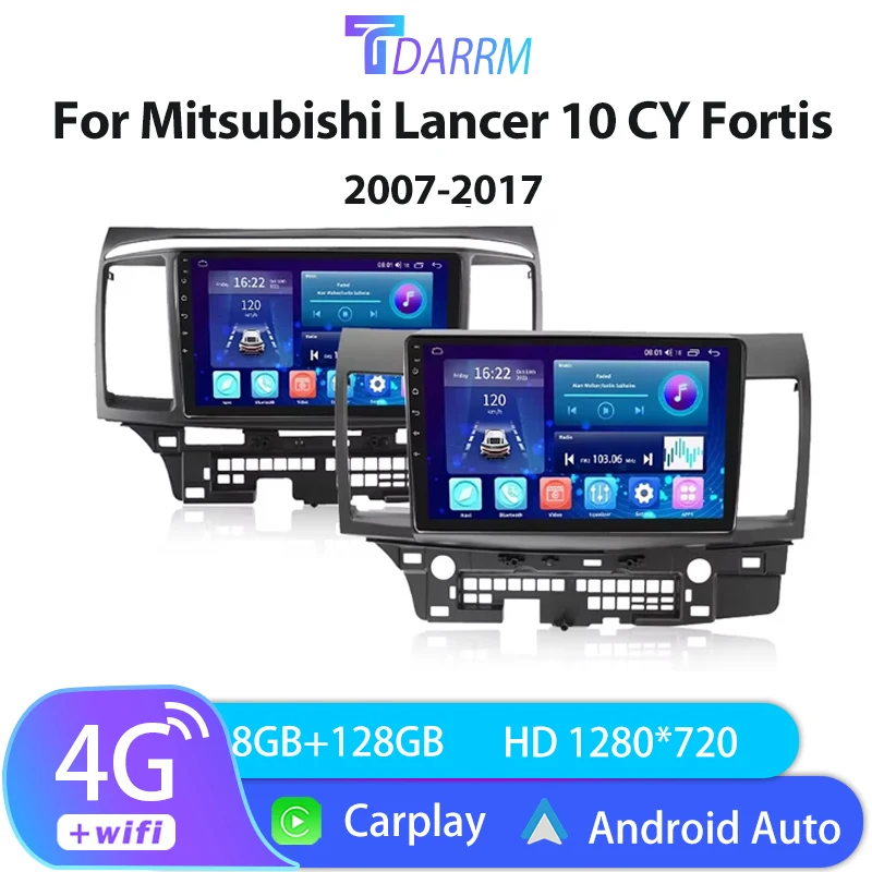 TDARRM 10inch 2Din Android Auto Car Radio for Mitsubishi Lancer 2007 ...