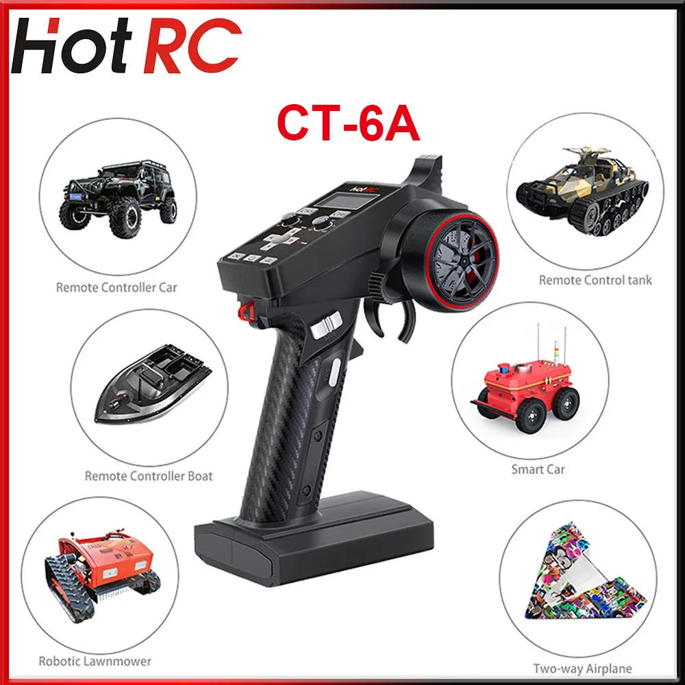 HOTRC CT-6A 2.4G 6CH 6 Channels One-handed Control Radio Transmitter ...