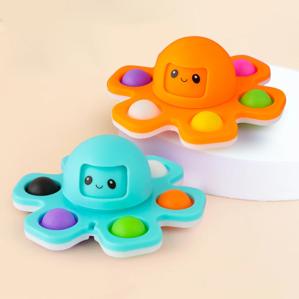 Decompression Octopus Fidget Spinner Abs Reversible Push Bubble Gyro ...