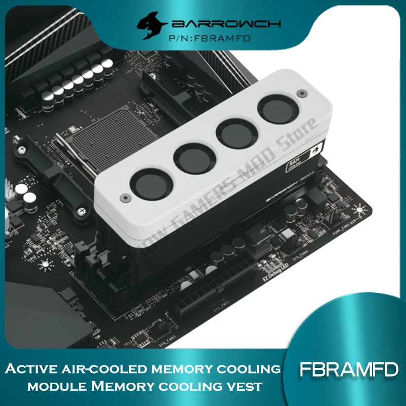 Barrowch DDR5 Memory Air Cooler RAM Heatsink Destktop Memory Module Cooling Radiator +4 PWM Fans ...