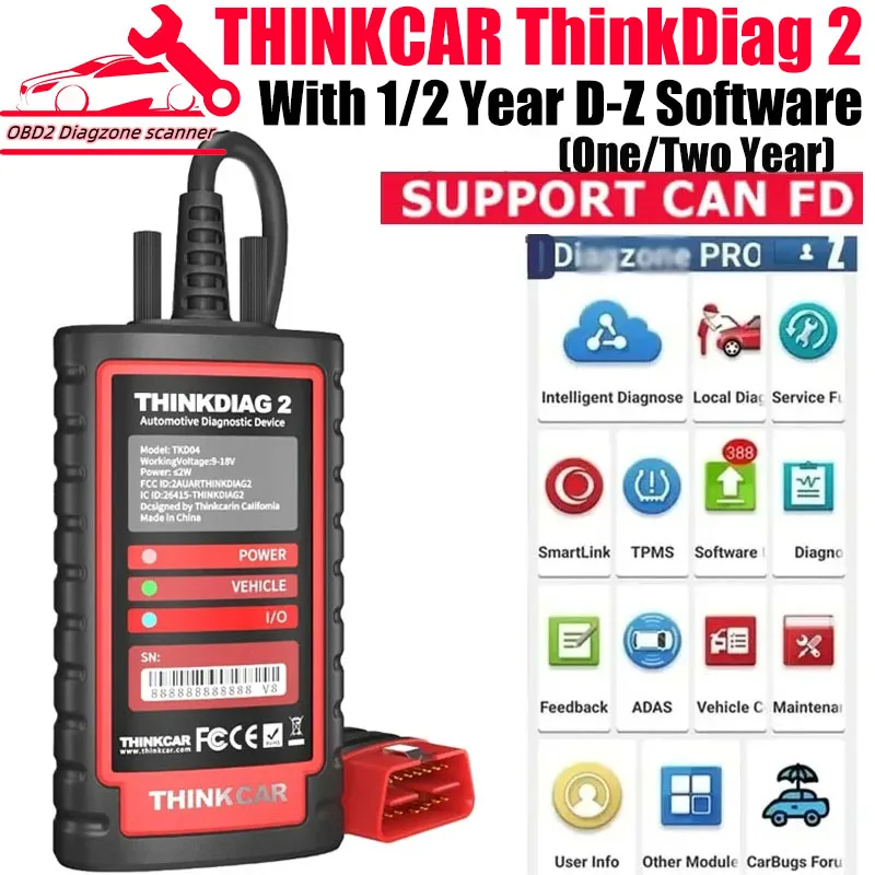THINKCAR-A ferramenta diagnóstica de ThinkDiag 2 com o software do D-Z ...