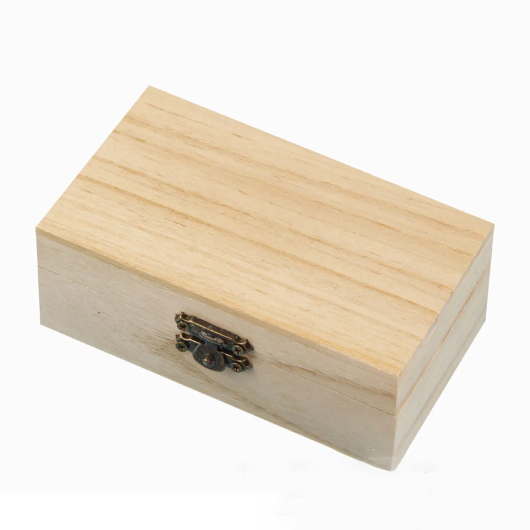 4-Sizes-Plain-Wooden-Storage-Box-With-Lid-Square-Craft-Gift-Boxes-For ...