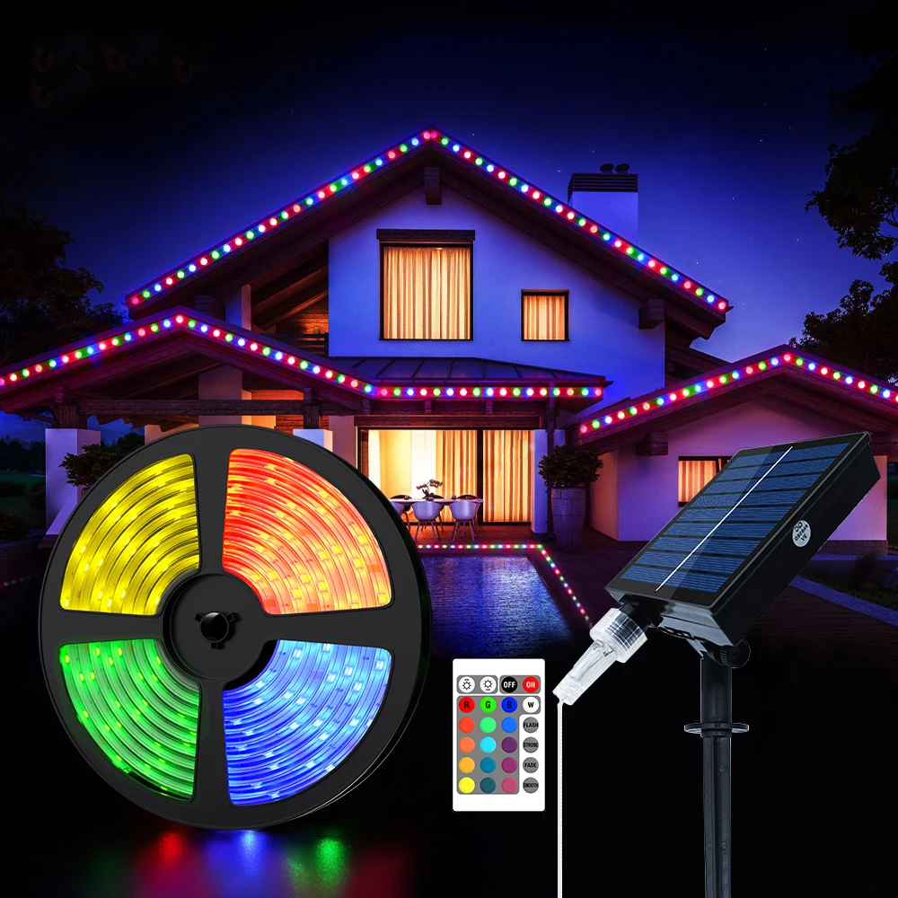 Tira-de-luz-Solar-RGB-5050-para-exteriores-tira-de-luz-LED-decorativa ...