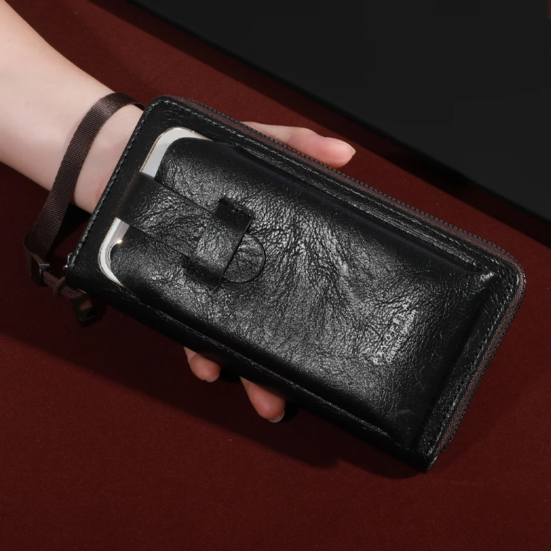 Men's Soft PU Leather Long Wallet Multi card Card Holder Cash Purse ...