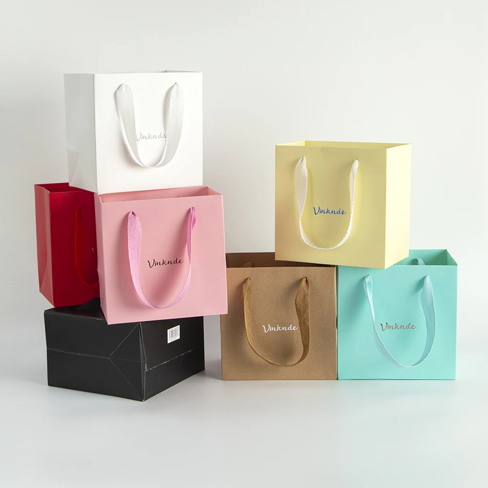 50pcs-Bulk-Paper-Tote-Bag-Personalized-Kraft-Paper-with-Handle ...