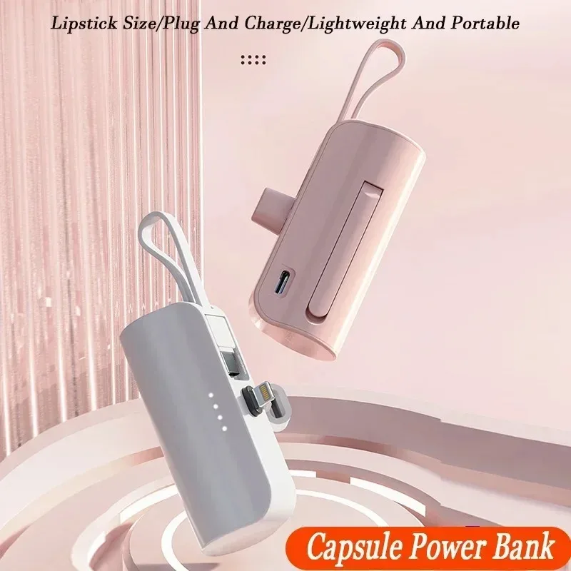 10000mAh-Capsule-Built-in-Cable-Portable-Fast-Charging-Mobile-Power ...