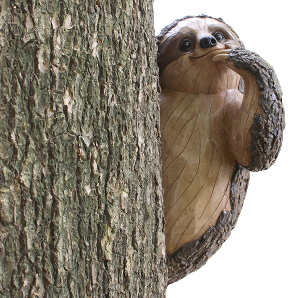 Sloth-Tree-Hugger-Adorable-Tree-Sculpture-Resin-Tree-Peeker-Statue-Cute ...
