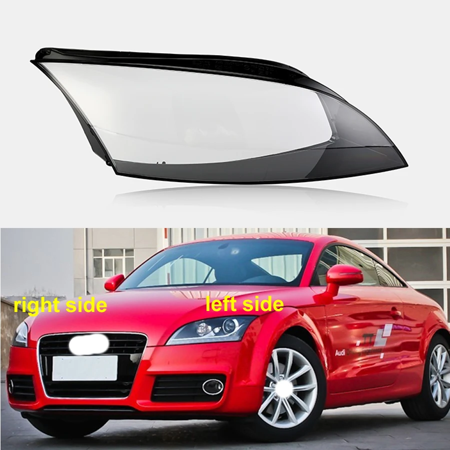 For-Audi-TT-TTS-TT-RS-2008-2014-Headlamp-Cover-Transparent-Lamp-Shade ...