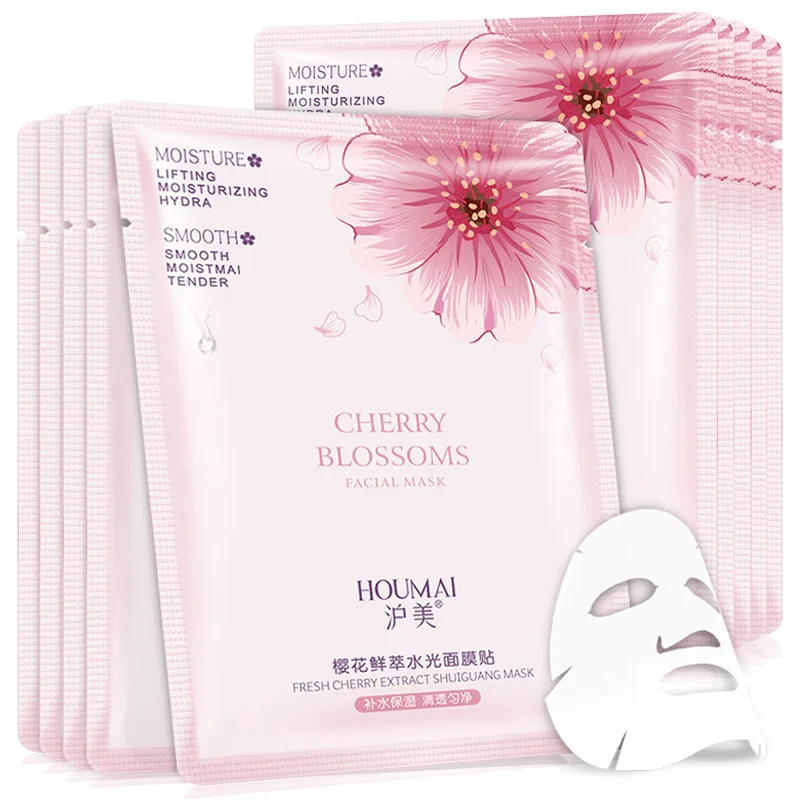 10pcs Sakura Extract Face Mask Moisturizing Oil Control Brightening ...