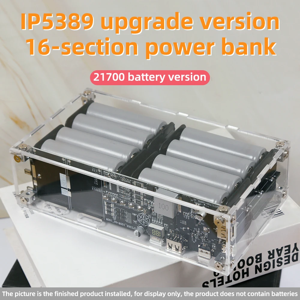 16 Cell 21700 Upgrad IP5389 Acrylic Two-way 60W 120W 100w No Battery No Welding Detachable Power ...