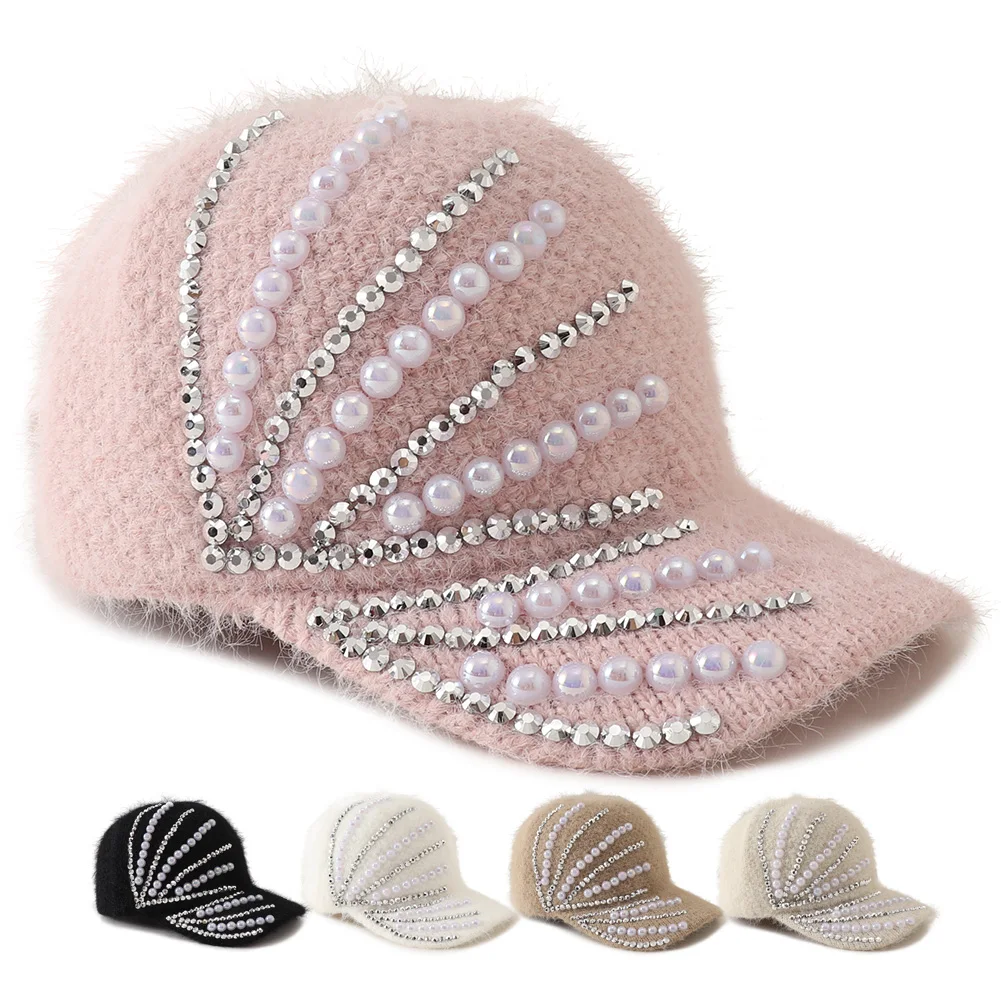 2025 New Women's Luxury Rhinestone & Pearl Baseball Cap Female Autumn ...