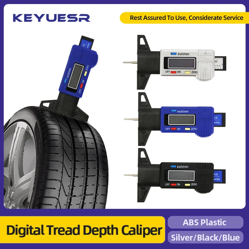 Digital Car Tyre Tire Tread Depth Gauge Thickness Gauges Monitoring System Depth Caliper Auto ...