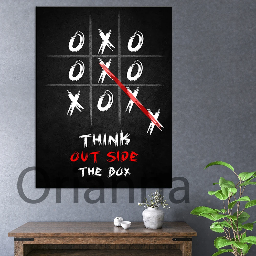 Think-Out-Side-The-Box-Tic-Tac-Toe-Game-Pictures-Wall-Art-Retro-Pop ...