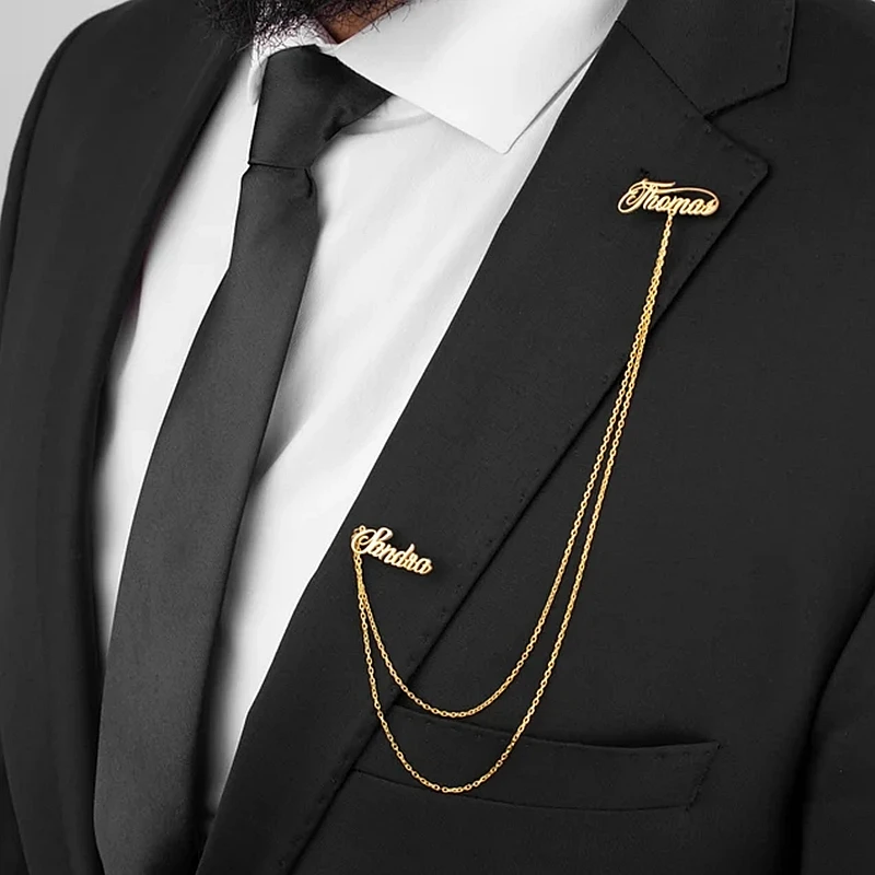Custom-Name-Gentlemen-Suit-Pin-Wedding-Jewelry-Stainless-Steel ...