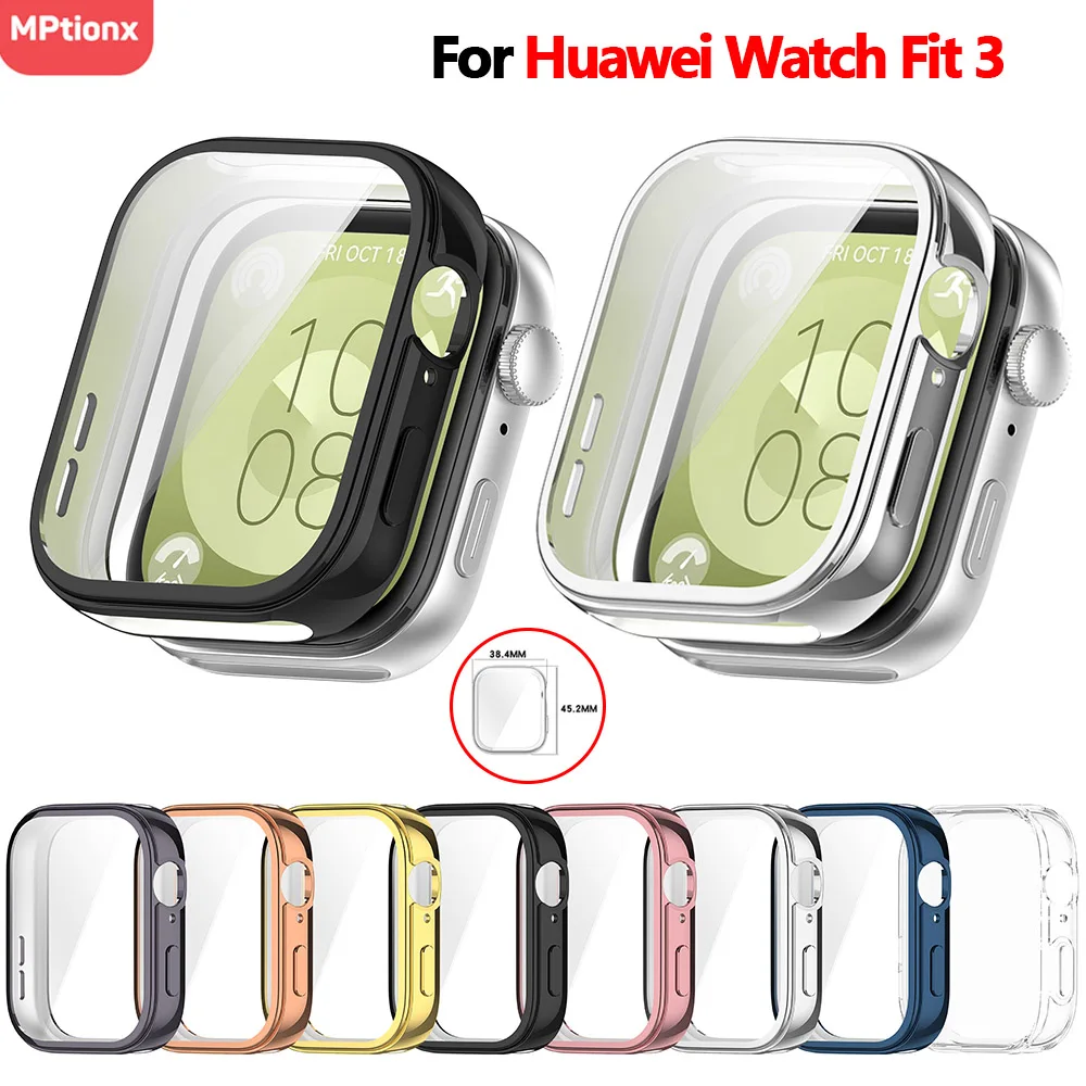 Full-Cover-For-Huawei-Watch-Fit-3-SmartWatch-TPU-Screen-Protector-Case ...