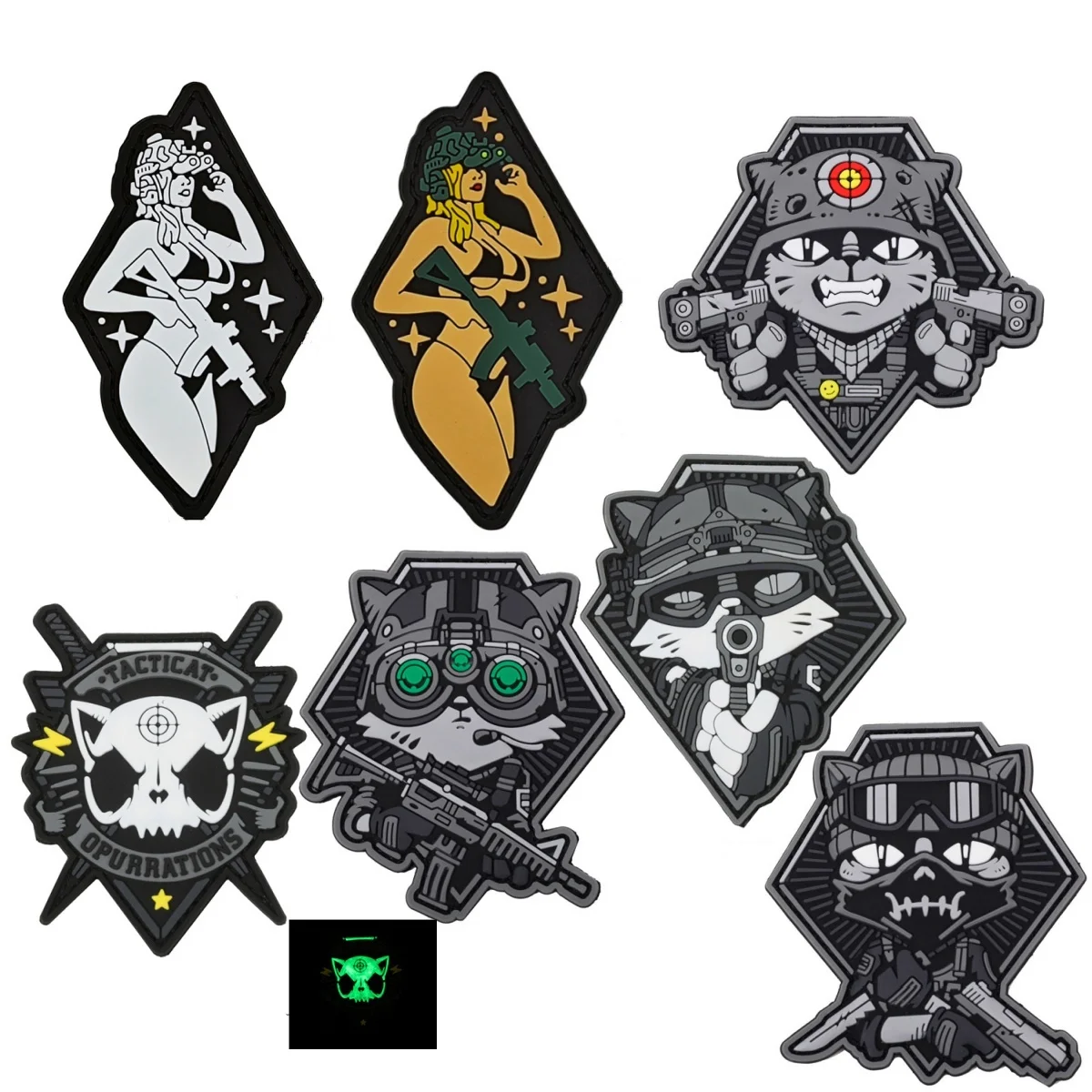 PVC-Cat-Patch-on-Clothes-Morale-Badge-Military-Tactical-Patches ...