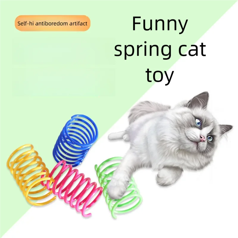 Cat Spring Toys Colorful Kitten Coil Spiral Springs Toy Durable Plastic ...