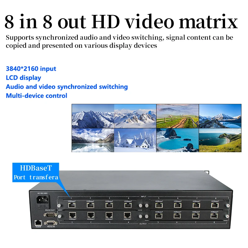 8in-8out-HD-Video-Matrix-4K-HDBaseT-Transmission-75m-100m-3840-2160 ...