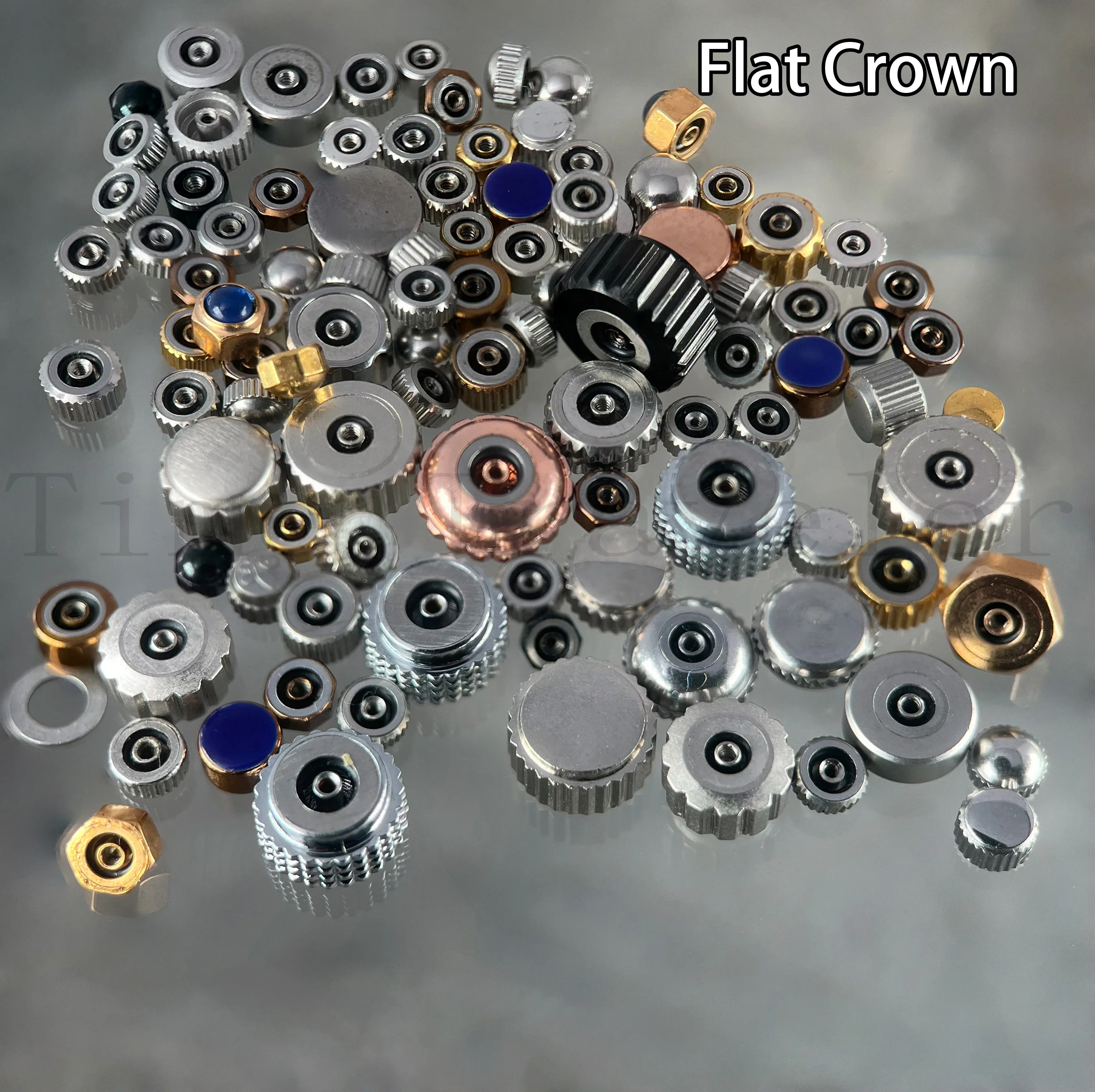 100Pcs-Set-Mixed-Waterproof-Steel-Watch-Handles-Watch-Crown-Various ...