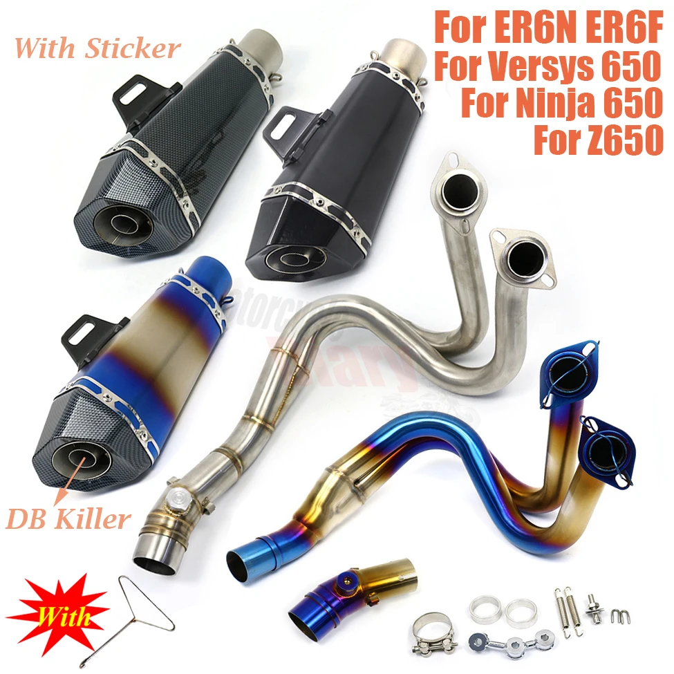 For ER6N ER6F Versys 650 Z650 Ninja 650 ER 6N 51mm Motorcycle Exhaust ...