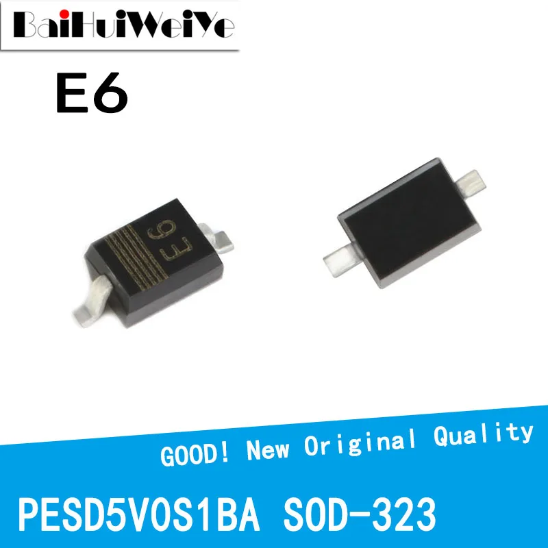50PCS-Lot-PESD5V0S1BA-E6-SOD323-SMD-Low-Capacitance-Bidirectional-ESD ...