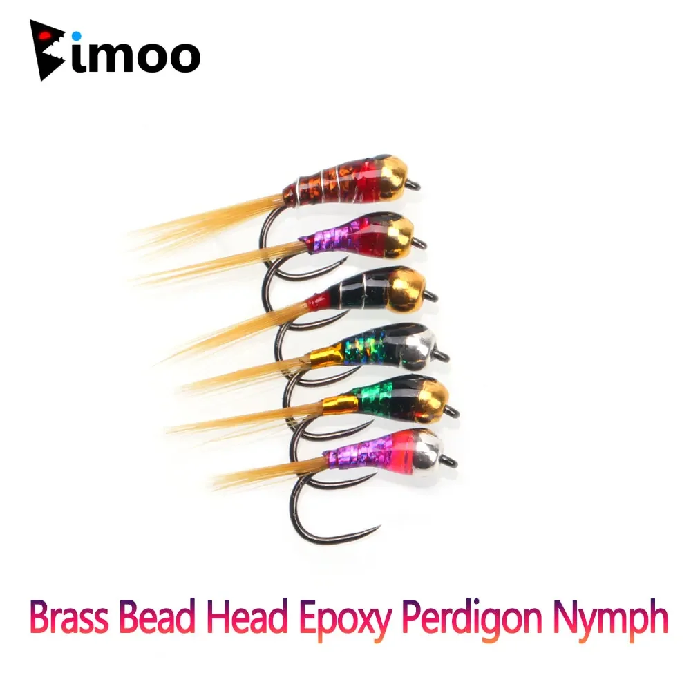 Bimoo-6pcs-18-Brass-Bead-Head-Epoxy-Perdigon-Nymph-Barbless-Czech ...