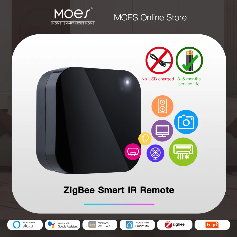 MOES-Tuya-ZigBee-Smart-IR-Remote-Control-Universal-Infrared-Remote-Controller-for-Smart-Home ...