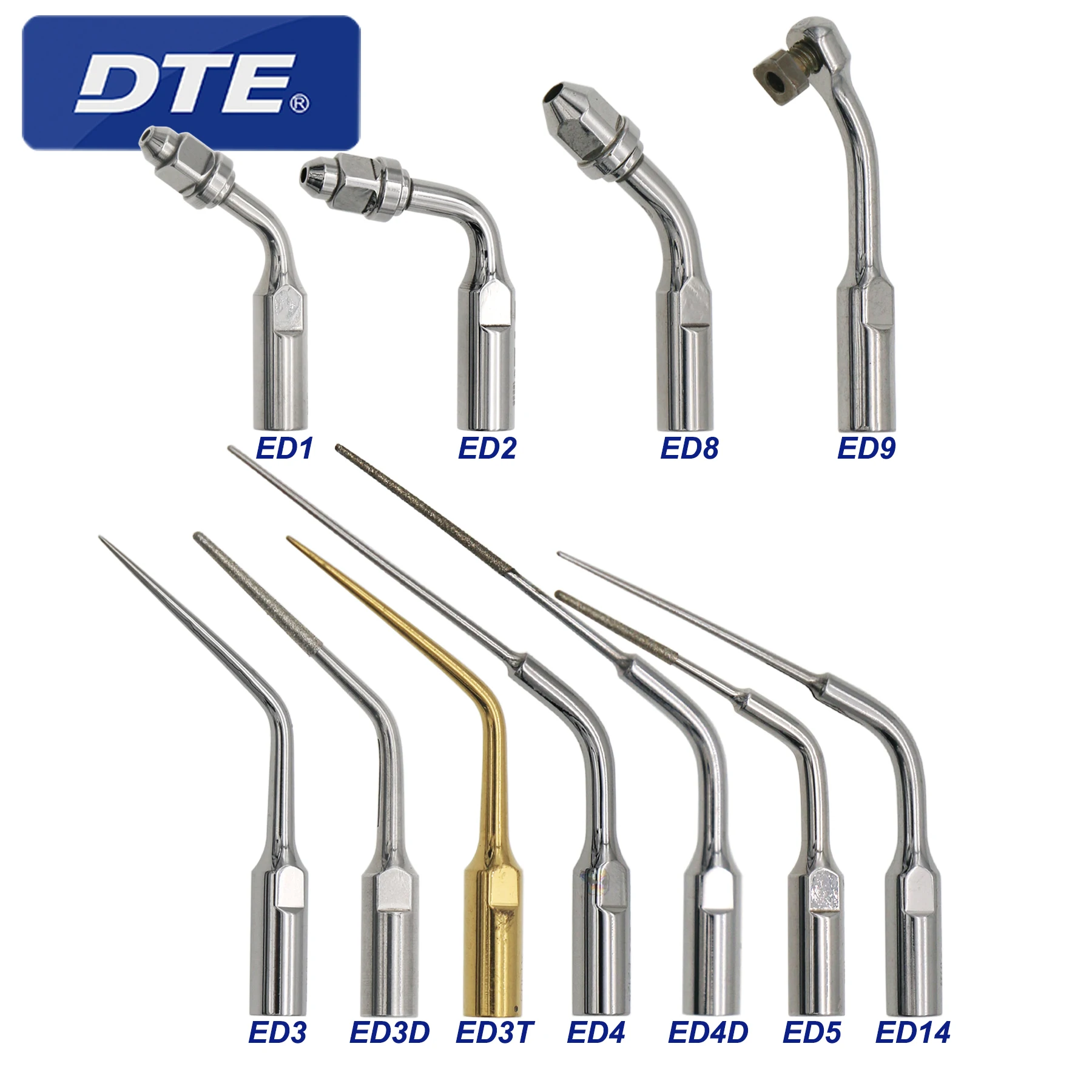 Woodpecker DTE escalador ultrasónico Dental Punta de Canal radicular puntas endodónticas ED1 ED2 ...