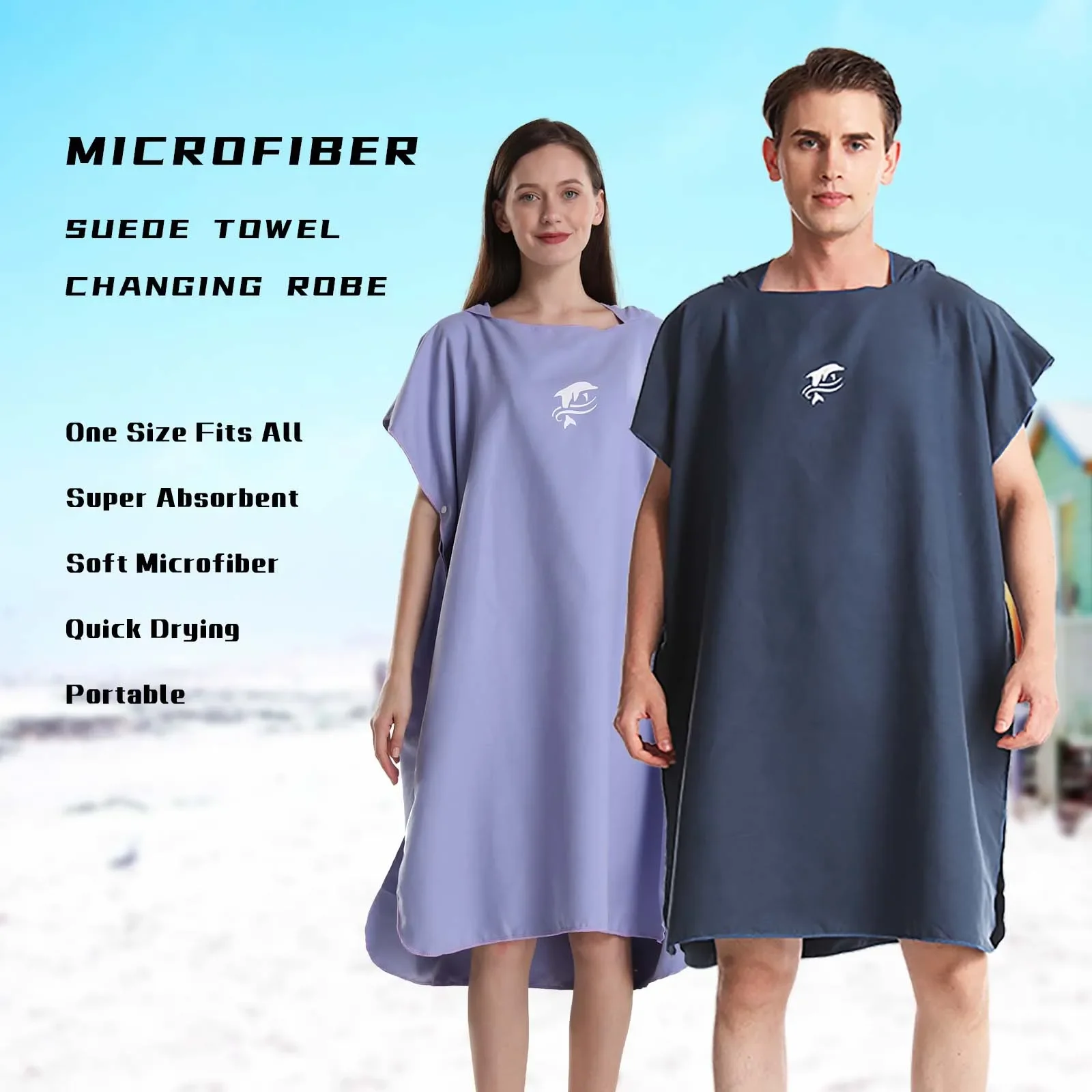 Unisex-Surf-Poncho-Robe-Towel-Microfiber-Bathrobe-Ponchos-Surfer-Robe ...