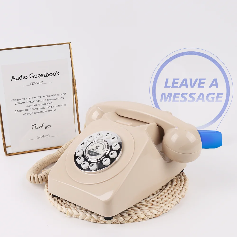 Audio-Guest-Book-Wedding-Phone-beige-Recorder-Telephone-Audio-Guestbook ...